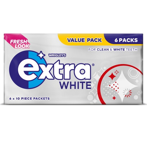 EXTRA White Chewing Gum Sugarfree Multipack 6 x 10 Pieces | Extra