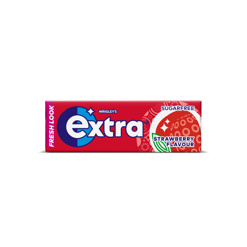 EXTRA Strawberry Flavour Chewing Gum Sugarfree 10 Pieces | Extra