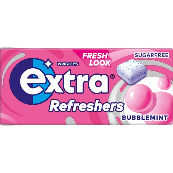 EXTRA Refreshers Bubblemint Sugarfree Chewing Gum Handy Box 7pcs | Extra