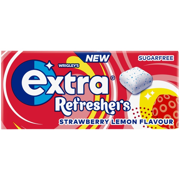 EXTRA Refreshers Strawberry Lemon Sugarfree Chewing Gum Handy Box 7pcs ...
